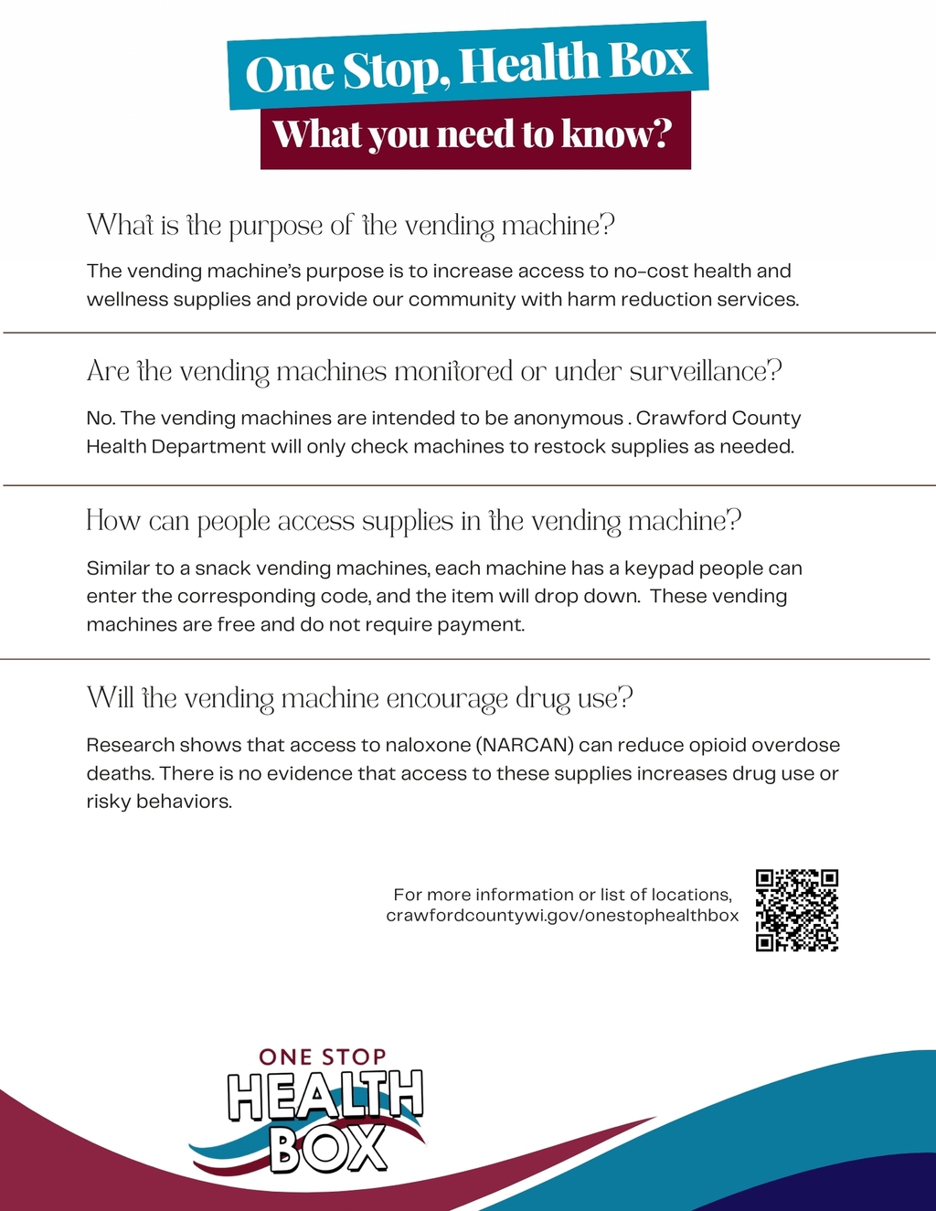 Official Website for Crawford County Wisconsin - One Stop, Health Box